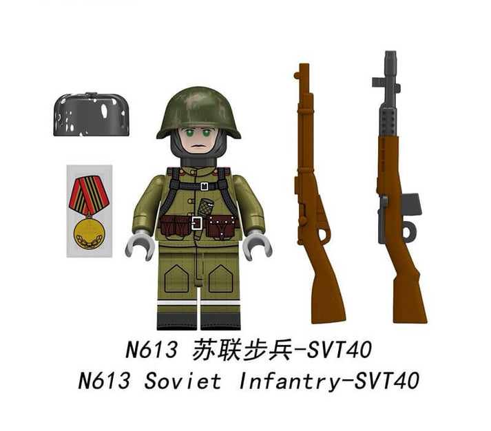 N613-616 Soviet infantry minifigs – INGBRICKS